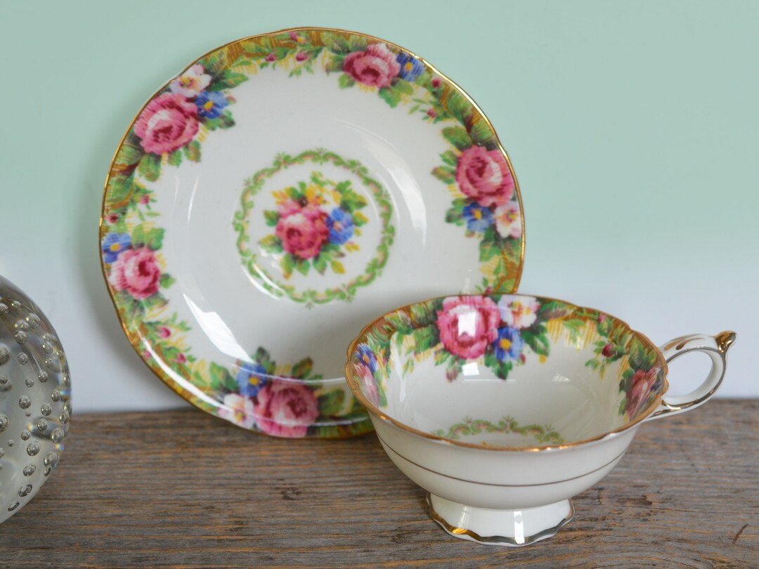 Vintage Paragon 'tapestry Rose' Teacup, Double Warrant Stamp, Tapestry ...