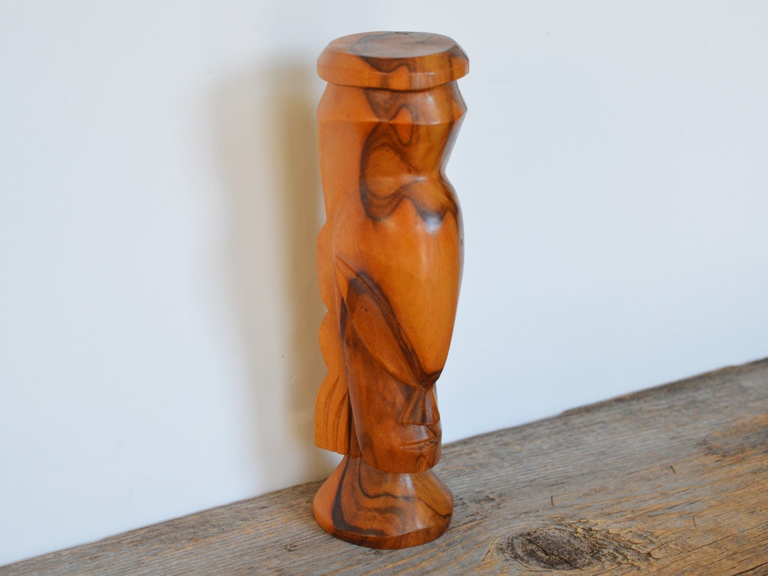 Vintage Fijian Hardwood Tiki, Polynesian Figure 9.5 Tall Circa 1970s ...