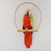 Vintage Mexican Paper Mache Parrot on Hoop, Signed Martinez Mexico ...