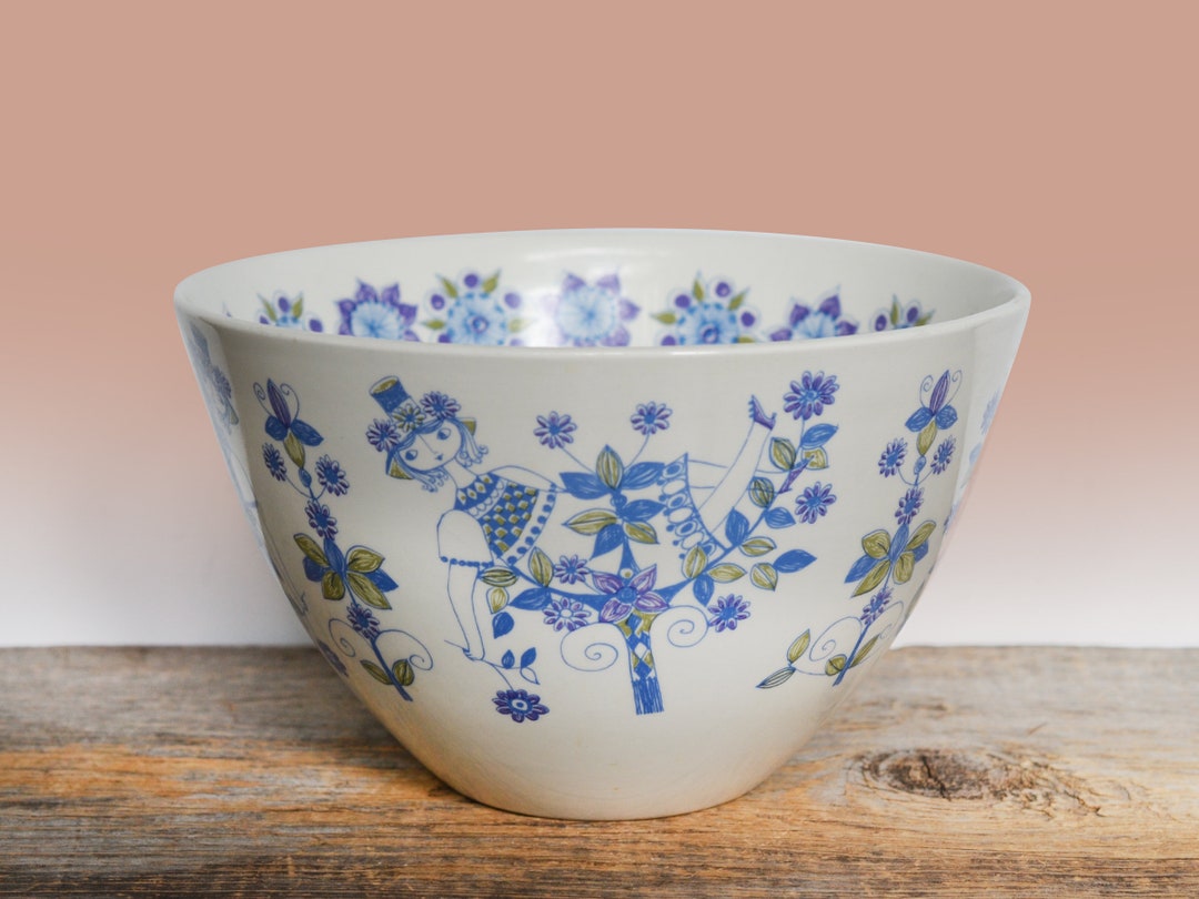 Vintage Figgjo Flint Large Bowl, Lotte Pattern, Salad or Splash Proof ...
