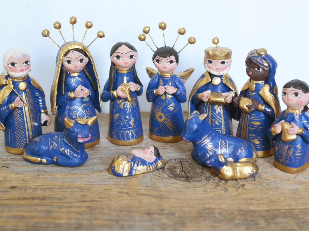 Vintage Tonala Nativity Christmas Set, Mexican Nativity Pottery, 11 ...