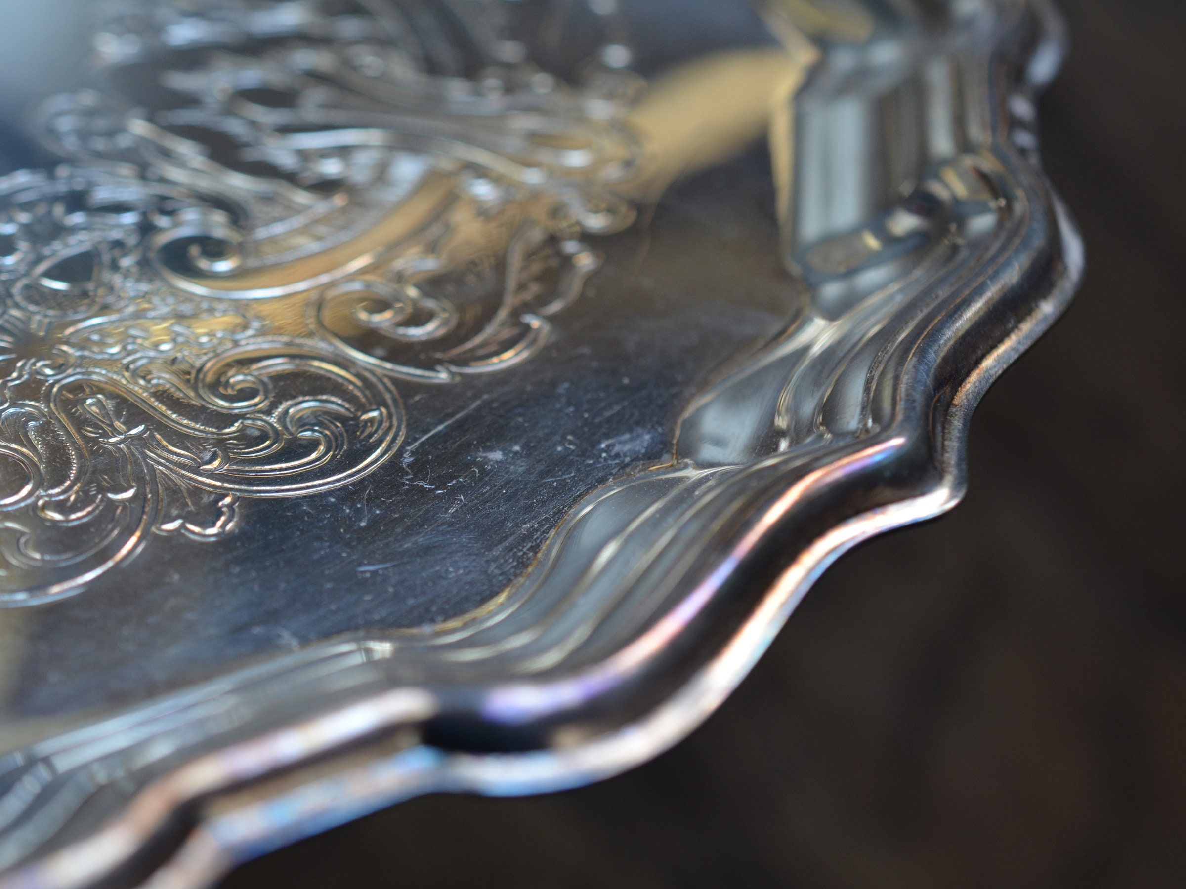 Vintage Silver Plate Tray Primrose Plate Round 14 | Etsy