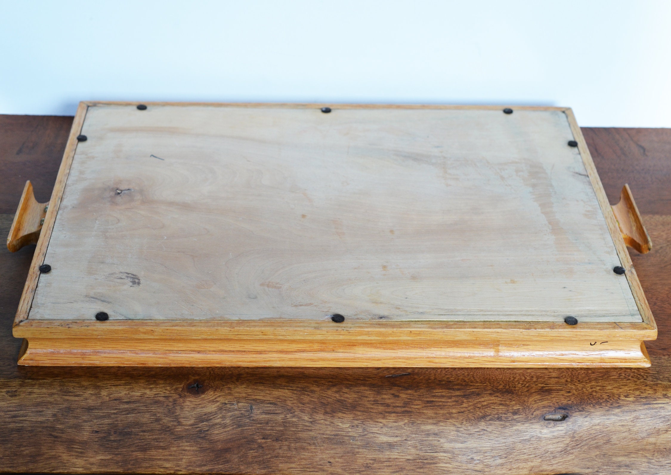 Vintage Inlaid Wooden Tray circa 1970s handled tray with | Etsy