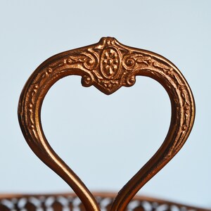 Vintage Copper Dainty Tray, 9.5" Round Dessert Tray With Handle, Made ...