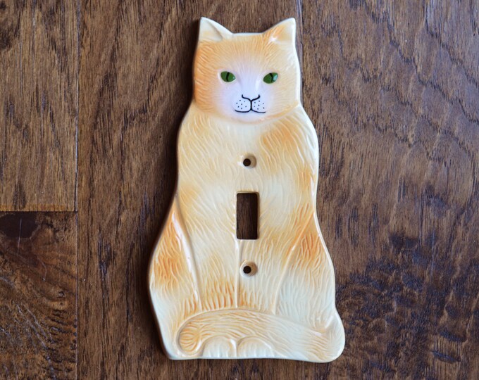 Vintage Cat Light Switch Cover, Single Switch Plate Circa 1980s, Ginger ...