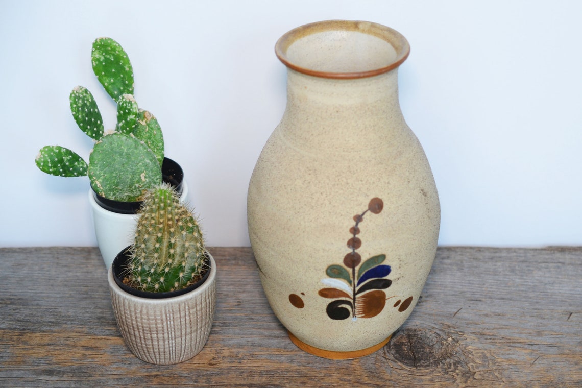 Vintage Tonala Vase Sandstone and Bird Design 8.75 | Etsy