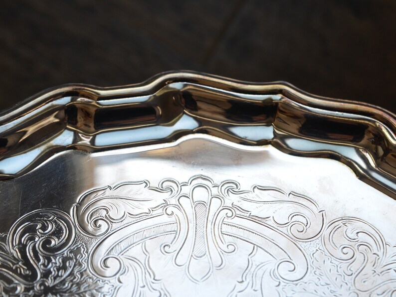 Vintage Silver Plate Tray Primrose Plate Round 14 | Etsy