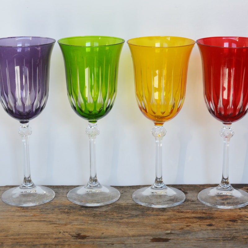 Colored Glass Stemware - Etsy