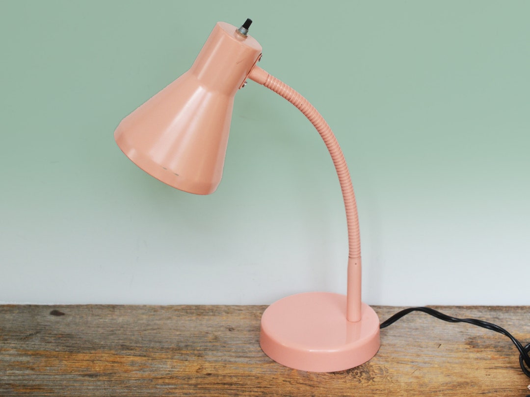 Vintage Pink Gooseneck Desk Lamp Circa 1980s, Task Light With ...