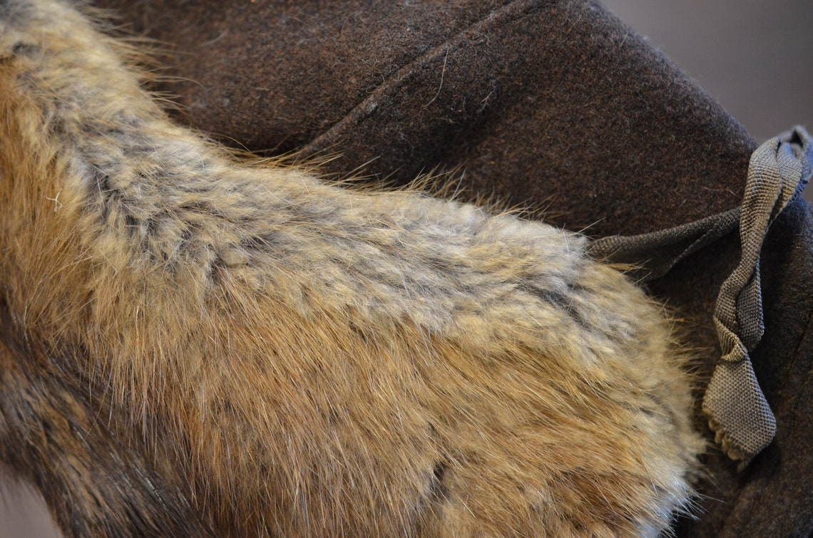 Vintage Winter Hat With Fur Side Flaps Winter Hat Rabbit Fur - Etsy