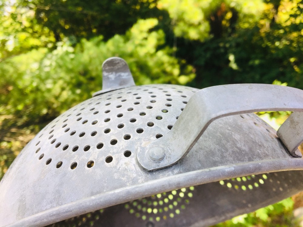 Vintage Aluminum Colander Rustic Farmhouse Primitive Country | Etsy