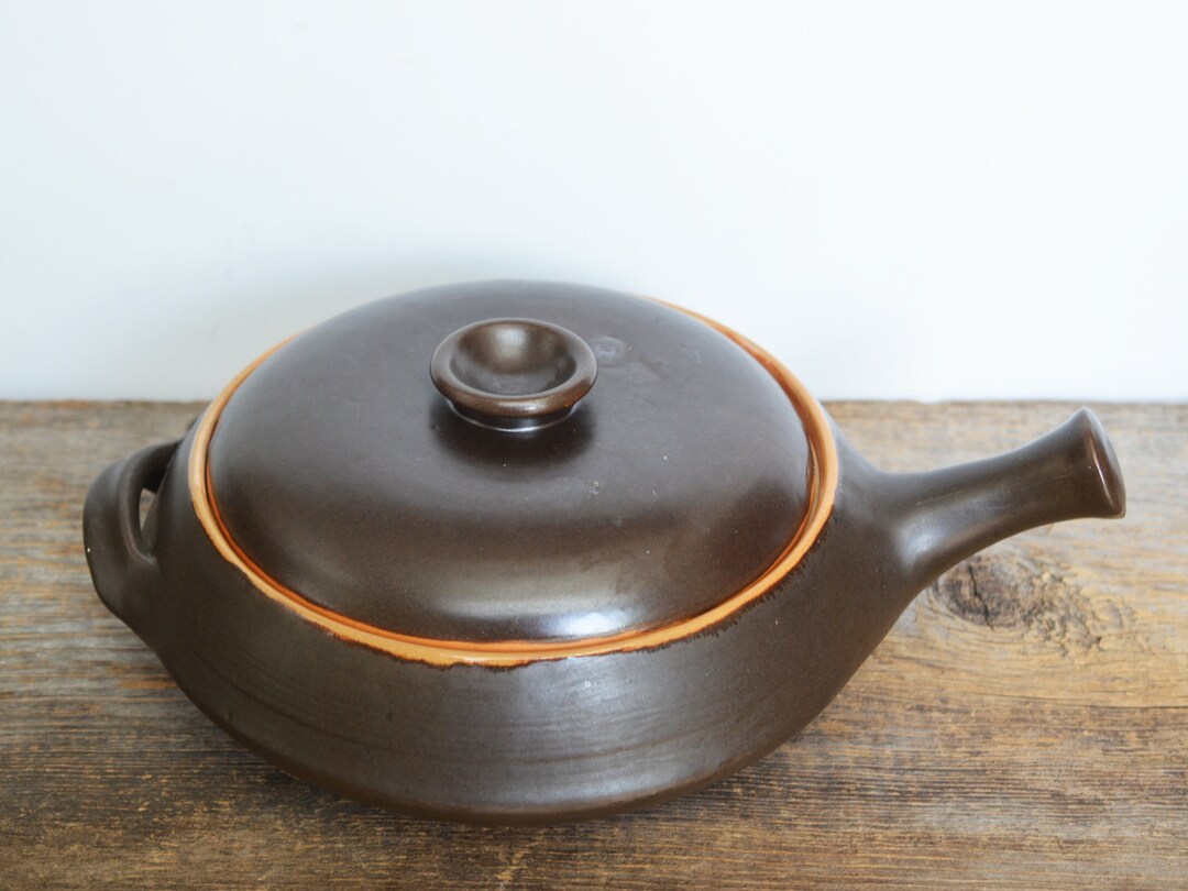 Vintage Paella Pan With Lid, Red Clay Pottery, Cazuela De Barro Rojo ...