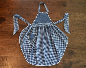 Blue gingham apron | Etsy