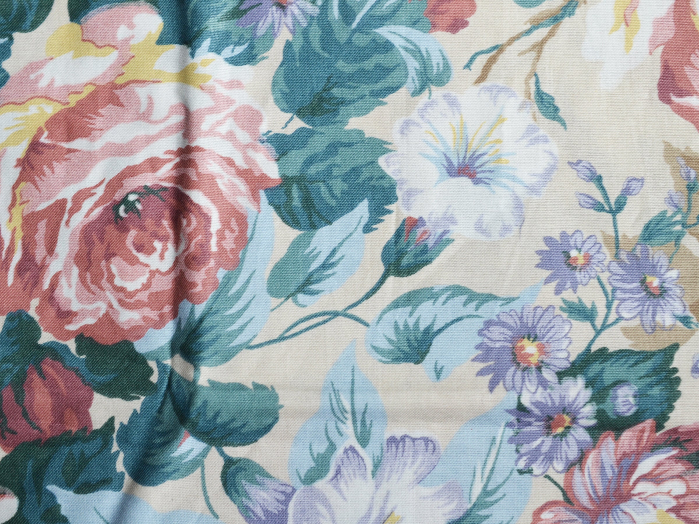 Vintage Chintz Fabric 3.3 yards 'House N' Home' | Etsy