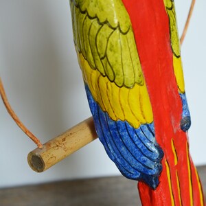 Vintage Mexican Paper Mache Parrot on Hoop, Signed Martinez Mexico ...