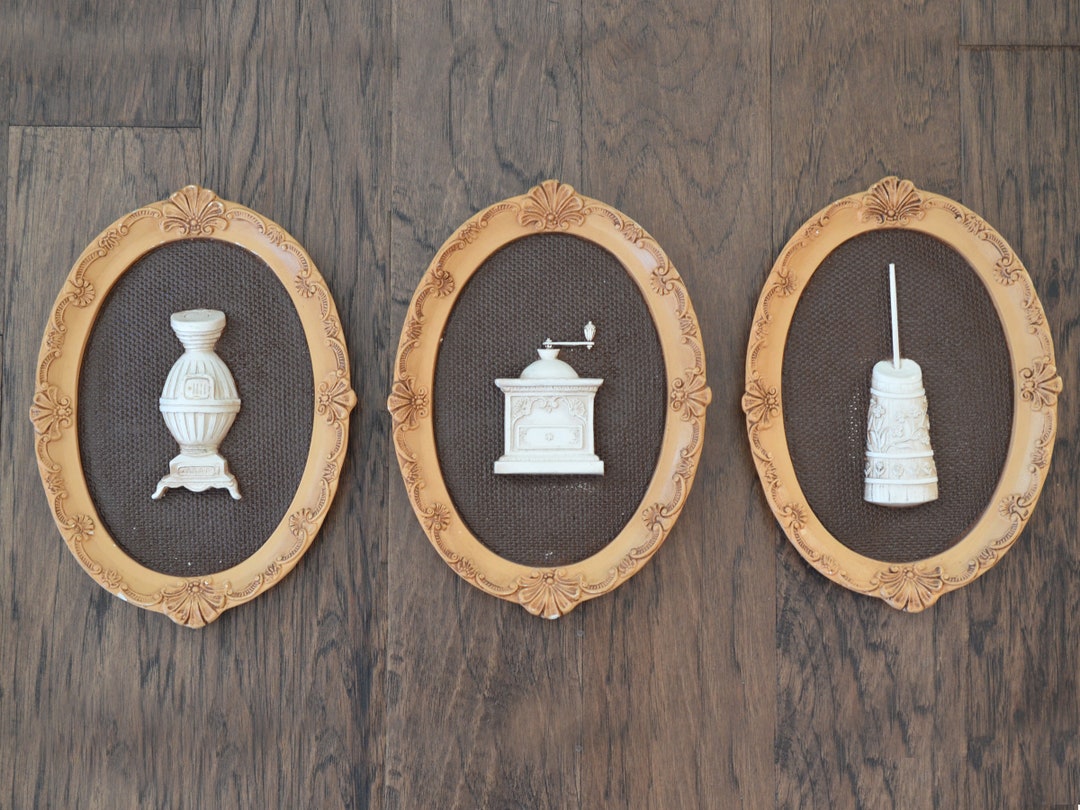 Vintage Girotti Plaques, Sculptured Chalkware Art, Made in Canada Circa ...