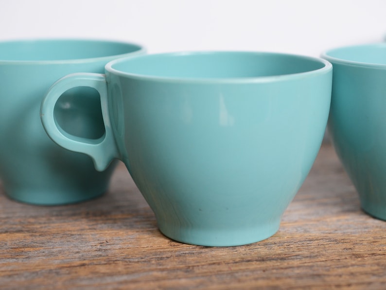 Vintage Turquoise Melmac Coffee Mugs, Set of 4, Made in Canada - Etsy