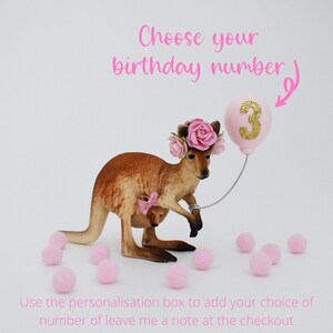 Koala Kangaroo Wombat Party Animal Cake Toppers With Pink - Etsy