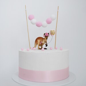 Koala Kangaroo Wombat Party Animal Cake Toppers With Pink - Etsy