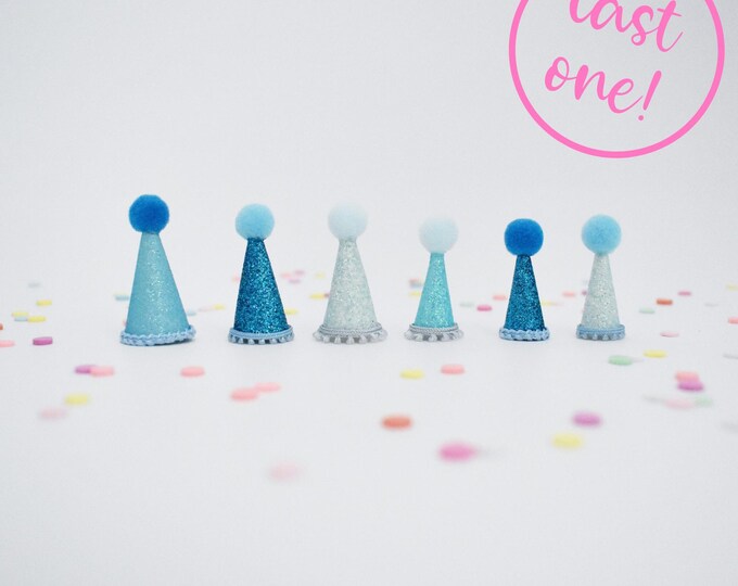 Mini Party Hats for Animal Cake Toppers, Blue Set of 6 for DIY Party ...