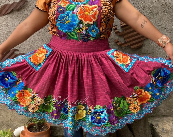 Traditional Oaxacan Apron From San Miguel Del Valle, Made by Hand ...