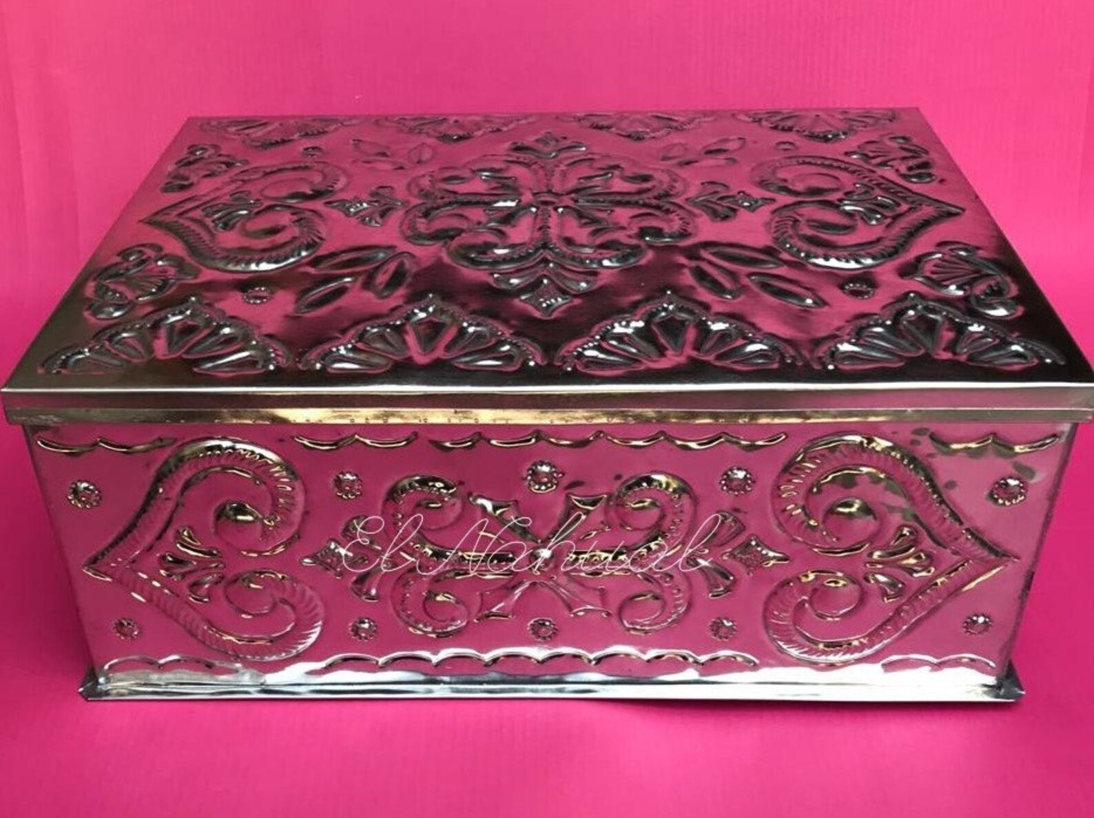 Tin Jewelry Box, Hand-embossed Tin Box by Oaxacan Artisans. Ideal Size ...