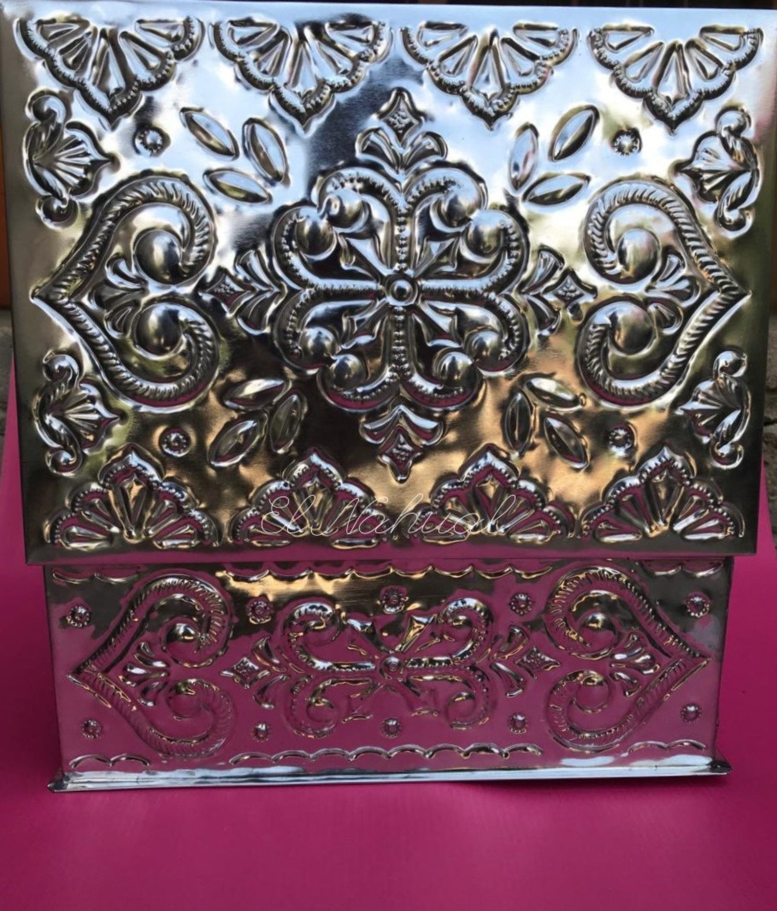 Tin Jewelry Box, Hand-embossed Tin Box by Oaxacan Artisans. Ideal Size ...