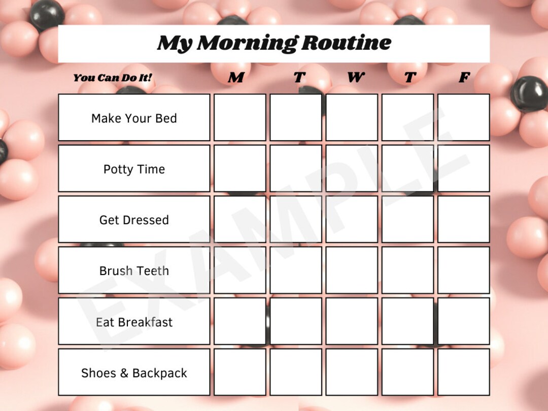 Printable Morning Routine Chart for Kids 3D Flowers - Etsy