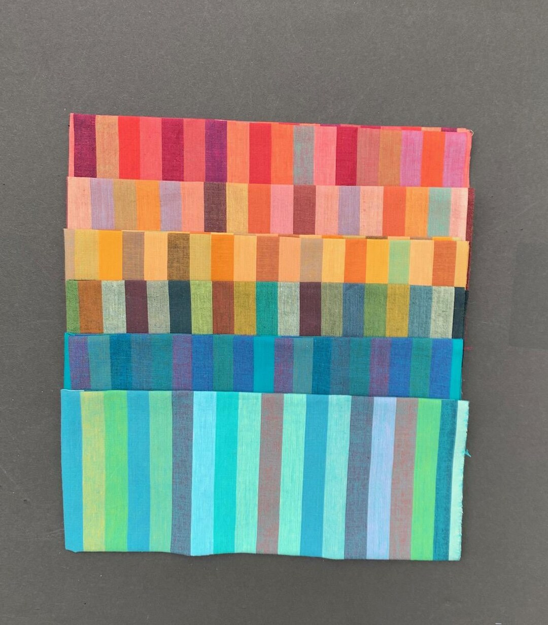 Kaffe Fassett Broad Stripe Fat Eigths Bundle, Woven Stripes by Kaffe ...