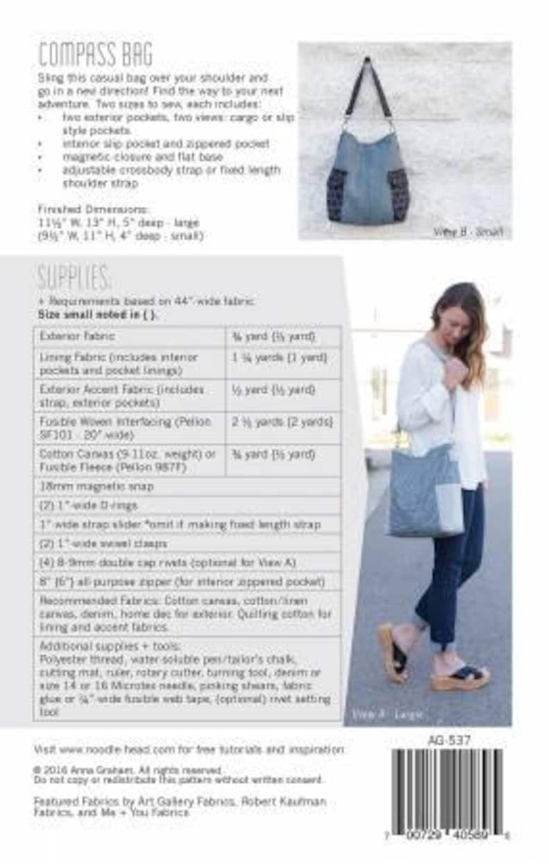 Compass Bag Pattern From Noodlehead - Etsy