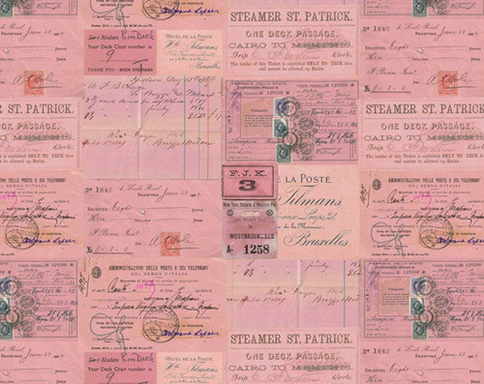 Pre-order, Eclectic Elements Palette Pink, Pink Ephemera Yardage by Tim ...