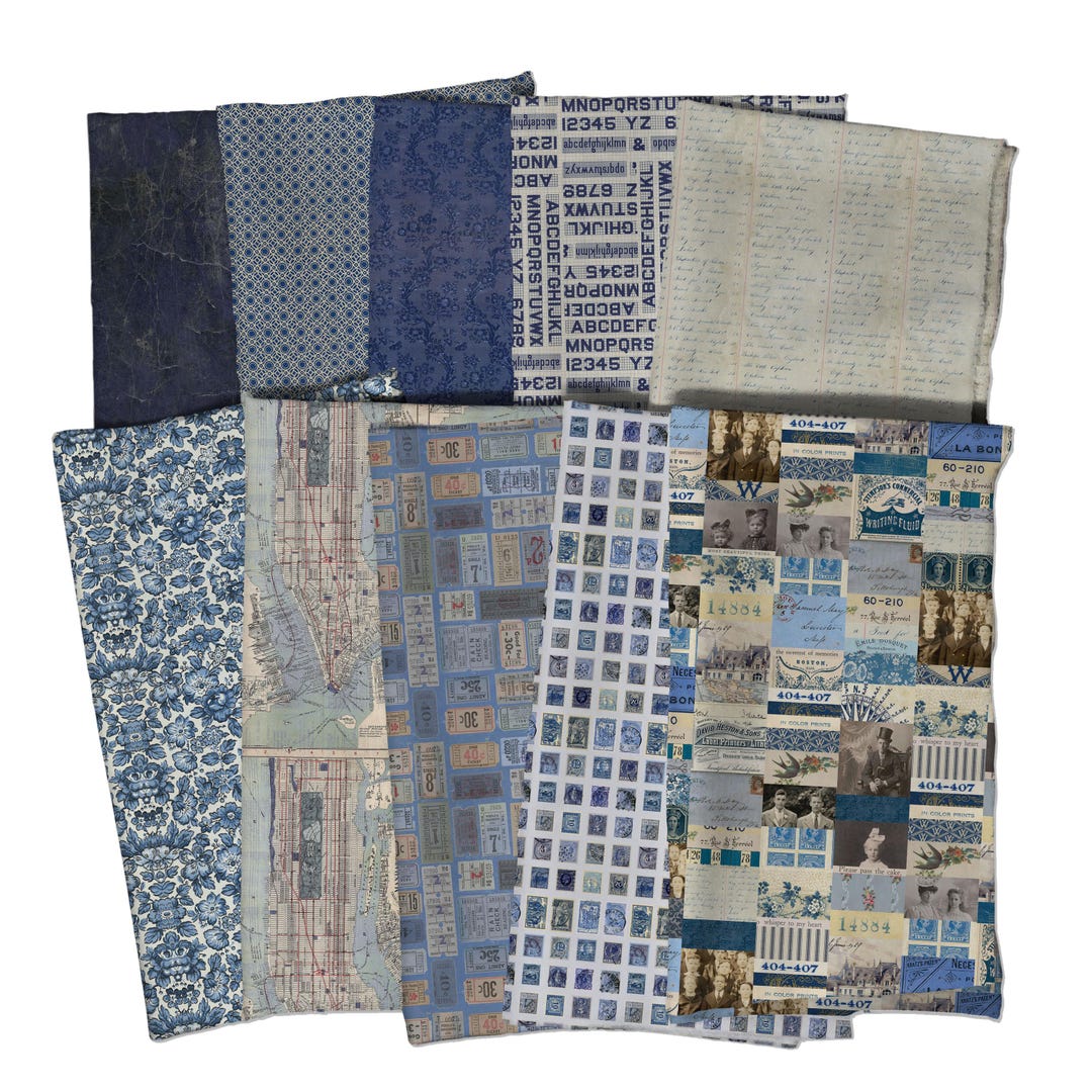 Eclectic Elements Palette Indigo by Tim Holtz, Fat Quarter Bundle From ...