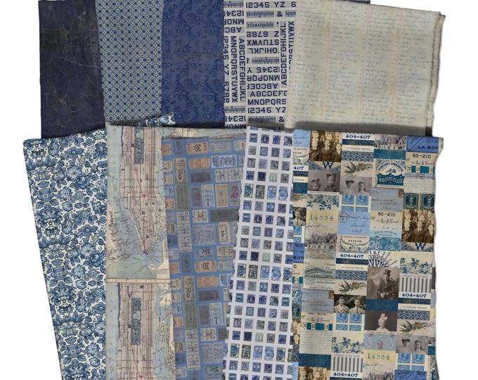 Eclectic Elements Palette Indigo by Tim Holtz, Fat Quarter Bundle From ...