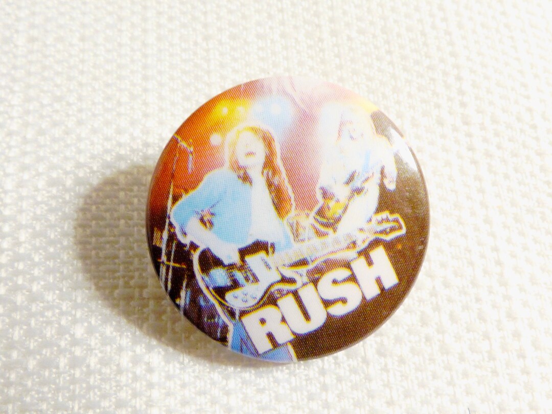 Vintage 80s Rush - Geddy Lee and Alex Lifeson on Stage - Pin / Button ...