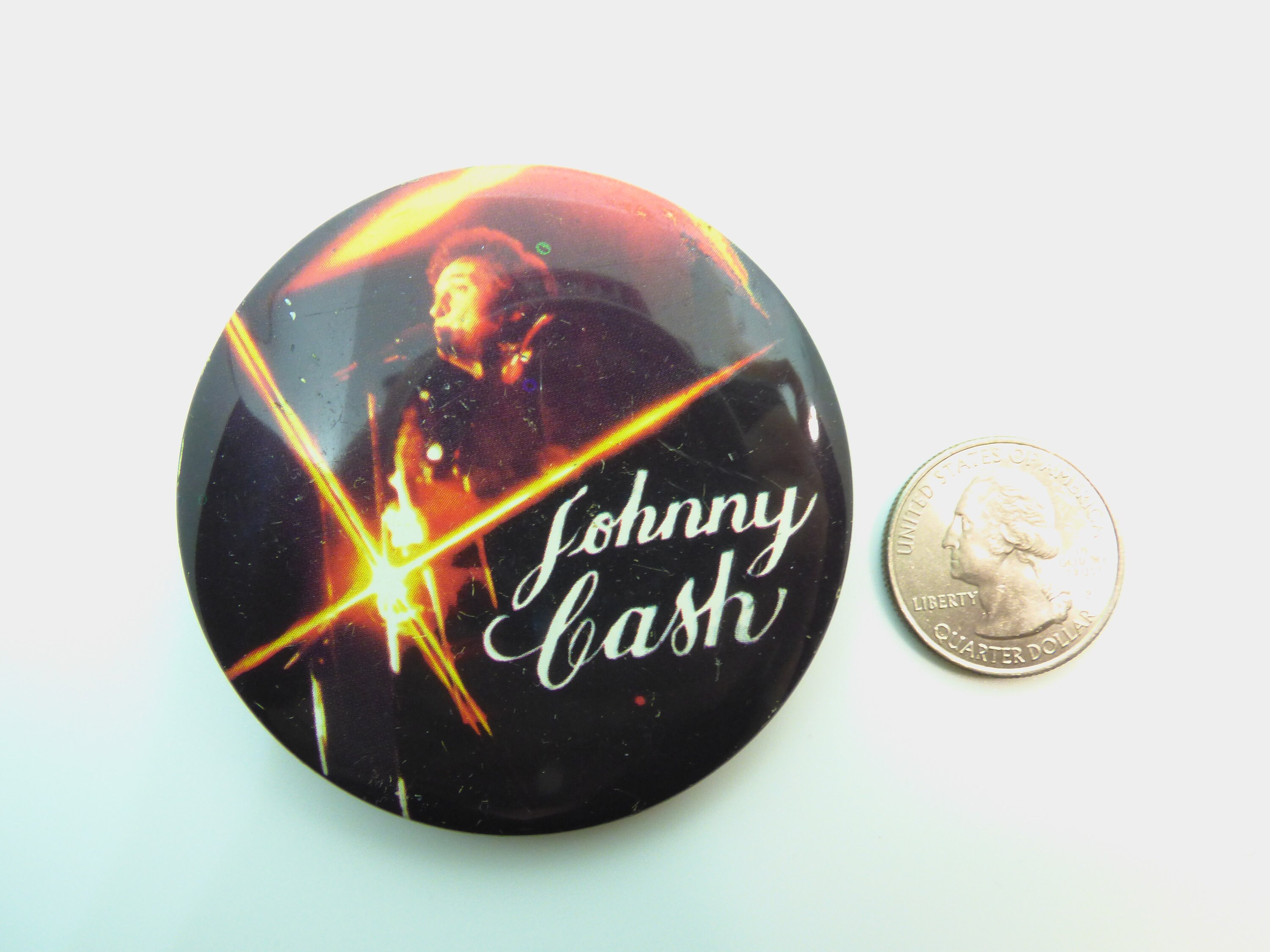 BIG Vintage 70s Johnny Cash Pin / Button / Badge | Etsy