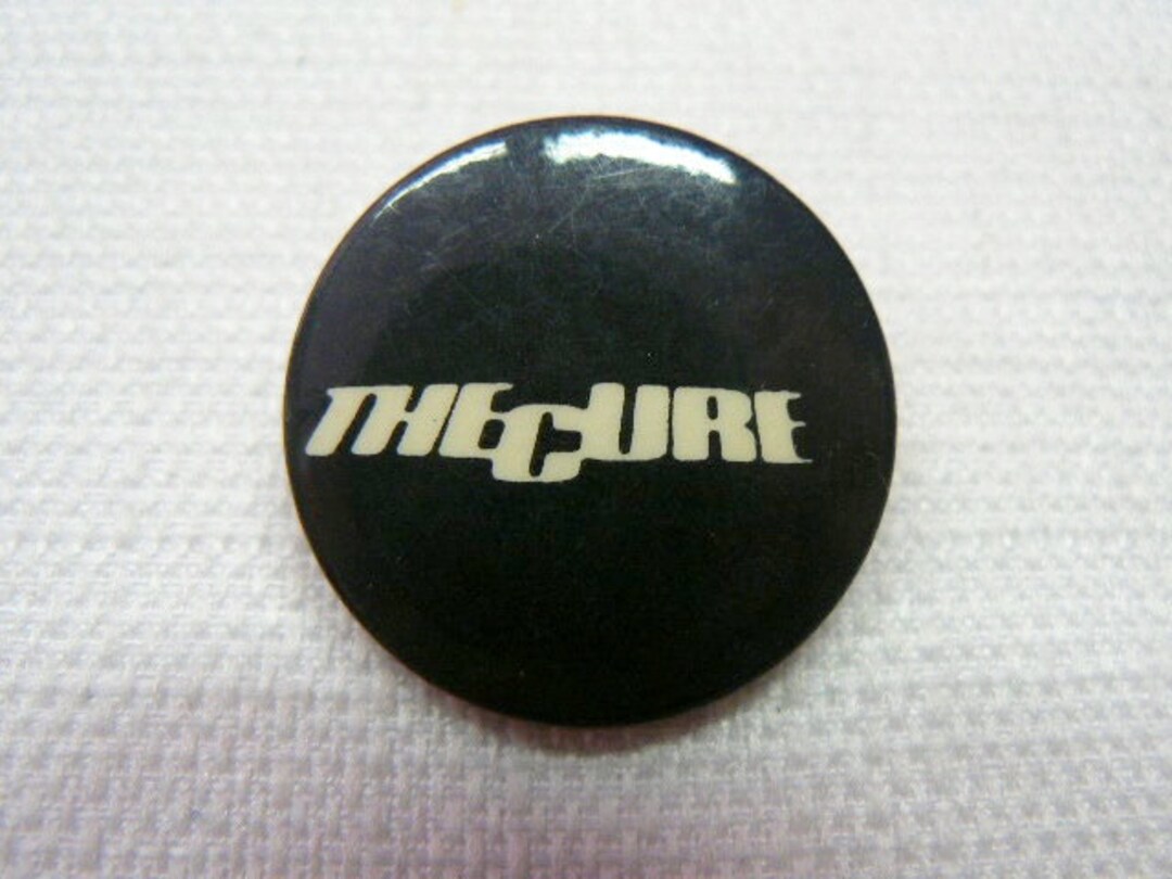 Vintage Early 80s the Cure Black and White Logo Pin / Button / Badge - Etsy