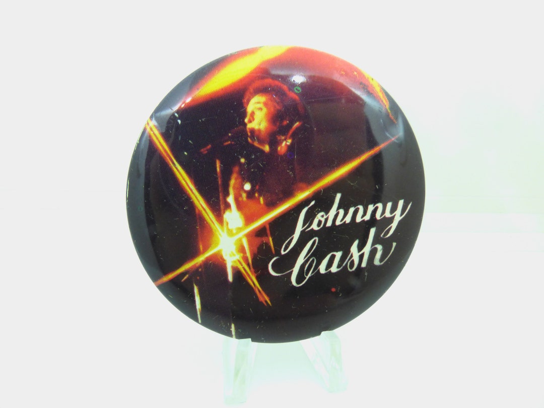 BIG Vintage 70s Johnny Cash - Pin / Button / Badge - Etsy