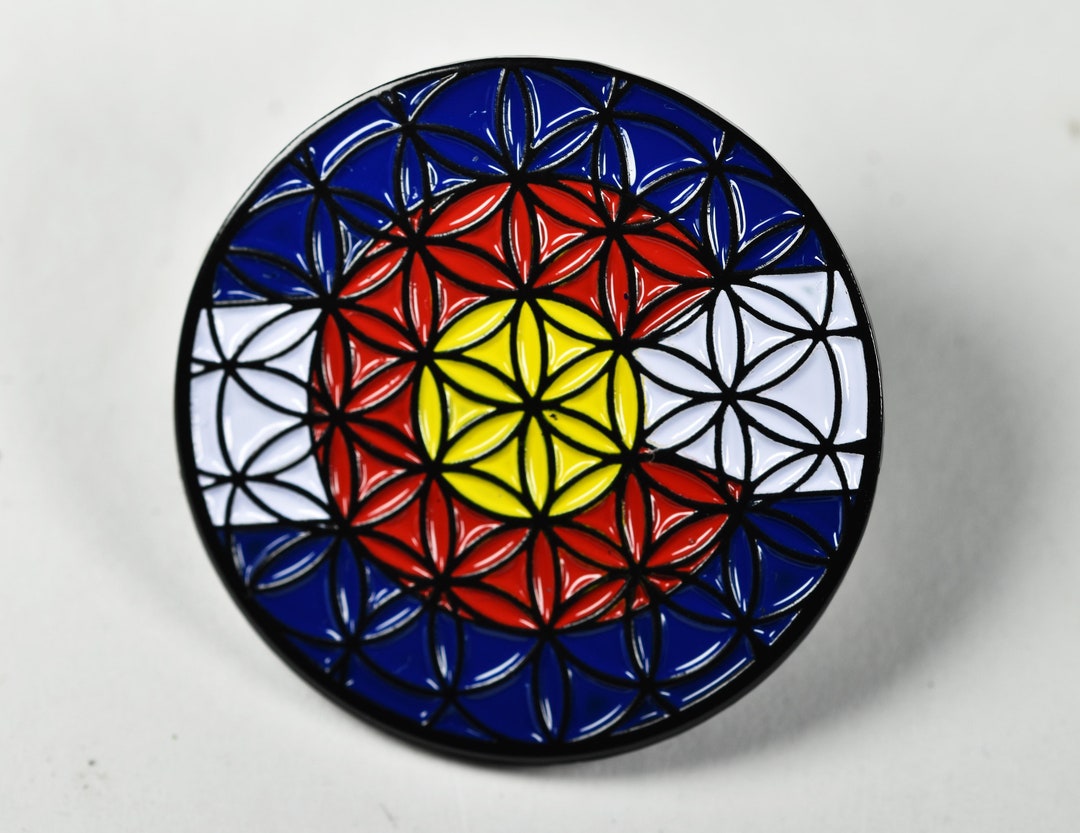 Colorado Flag Flower of Life Pin!! 1.25 Inch Diamter Die Struck Iron - Etsy
