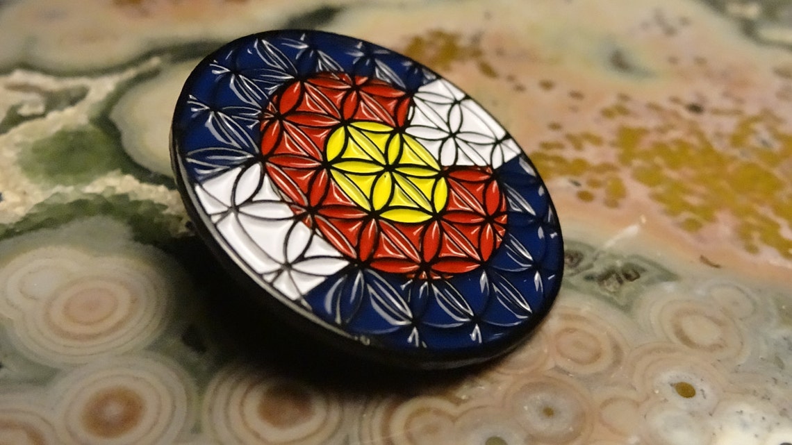 Colorado Flag Flower of Life Pin!! 1.25 Inch Diamter Die Struck Iron - Etsy