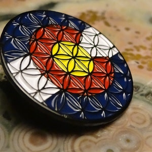 Colorado Flag Flower of Life Pin!! 1.25 Inch Diamter Die Struck Iron - Etsy