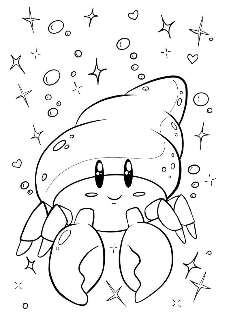 24 Cute Colouring Pages | Ocean Animals | for Kids and Adults | Instant ...