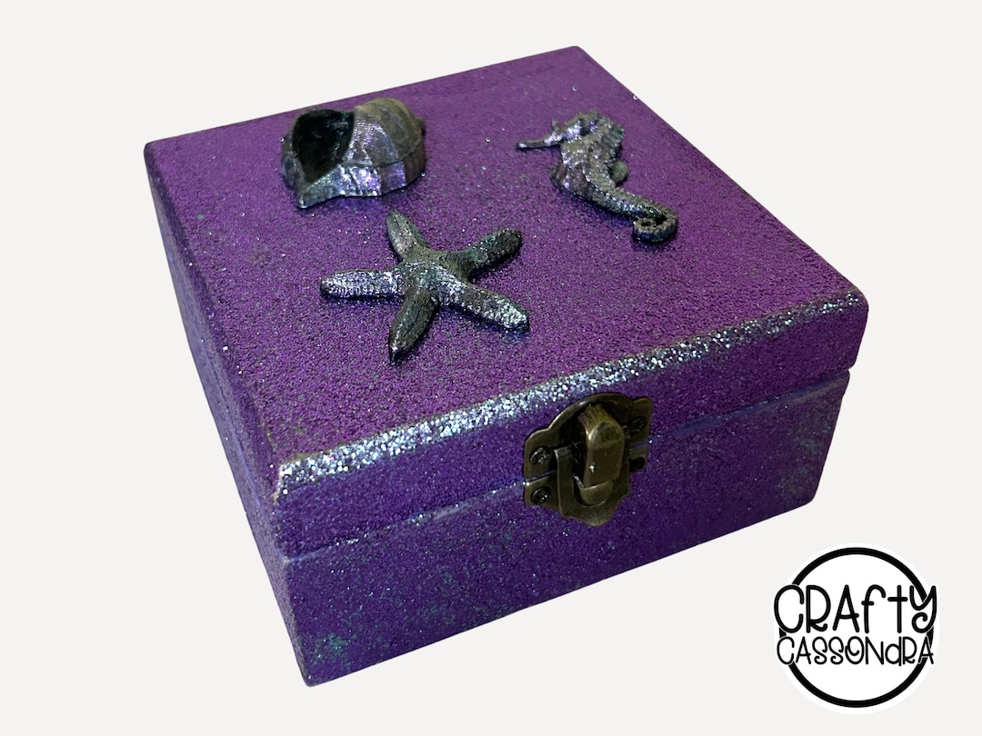 Wooden Stash Box, Cute Gift Boxes, Ocean Decor, Latch Closure Jewelry ...