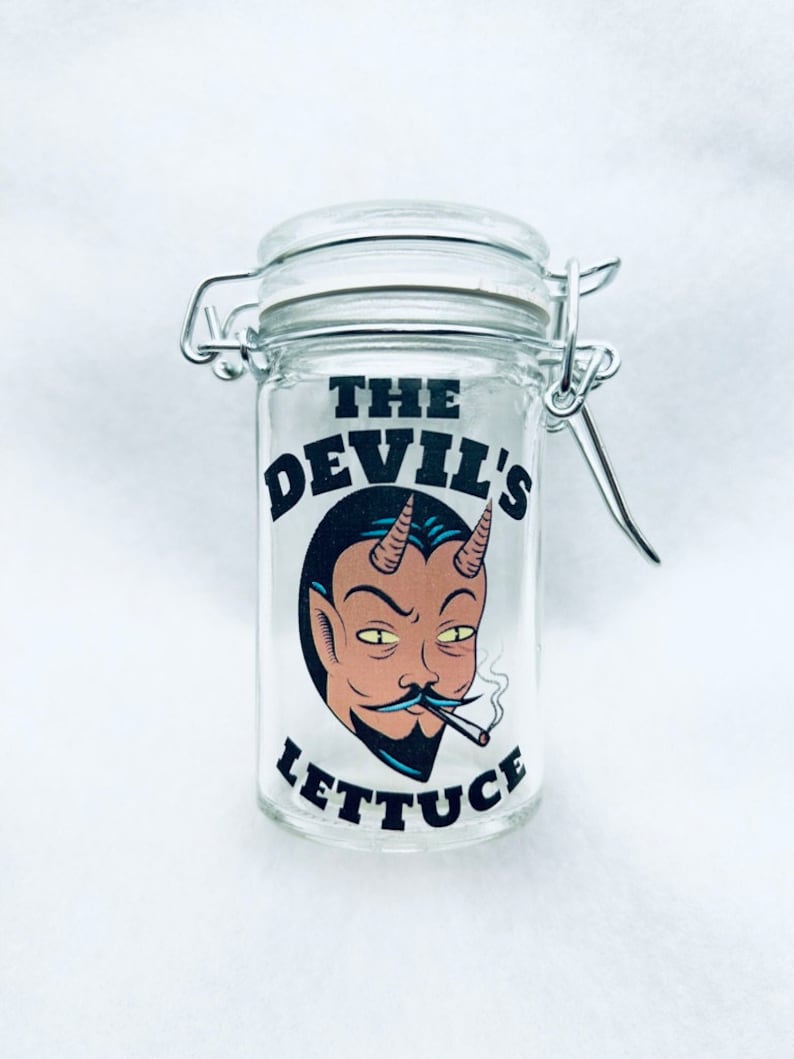 Devil's Lettuce Stash Jar - Airtight Glass Container - Etsy