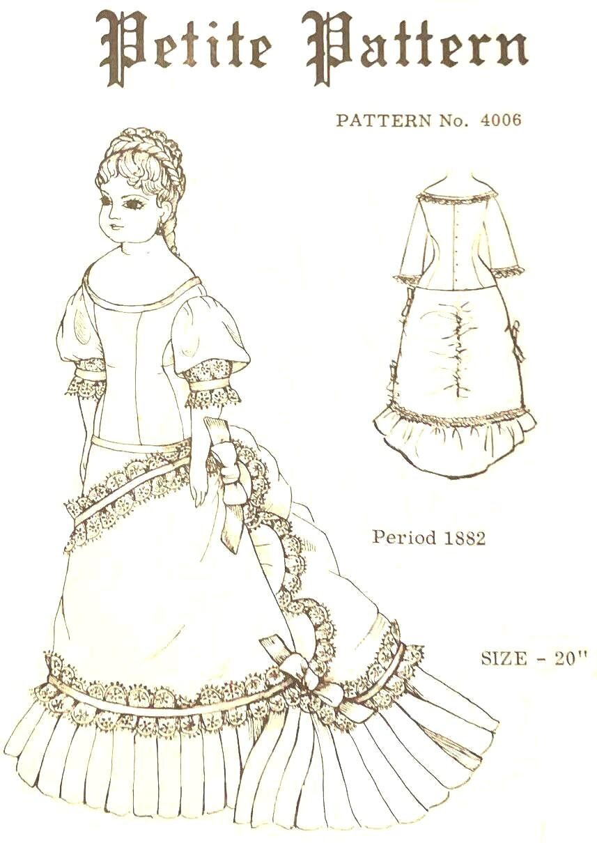 20 Doll Dress Antique Vintage Look Sewing Pattern Uncut 4006 - Etsy