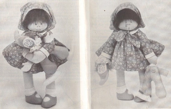 15 Girl Cloth Rag Doll Named Polly & Clown Sewing - Etsy