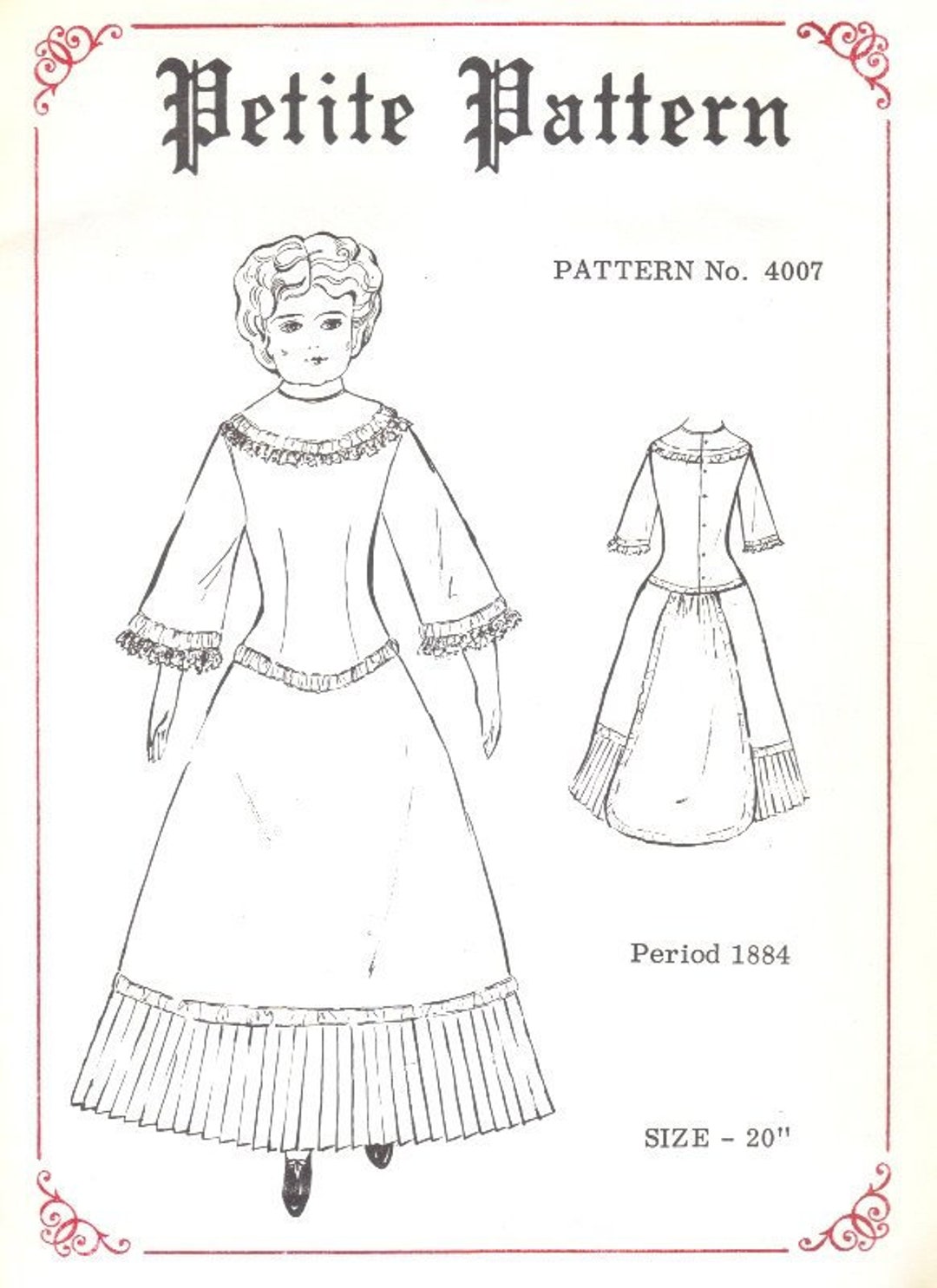 Doll Dress Gown Antique Vintage Look 20" Sewing Pattern Uncut 4007 - Etsy