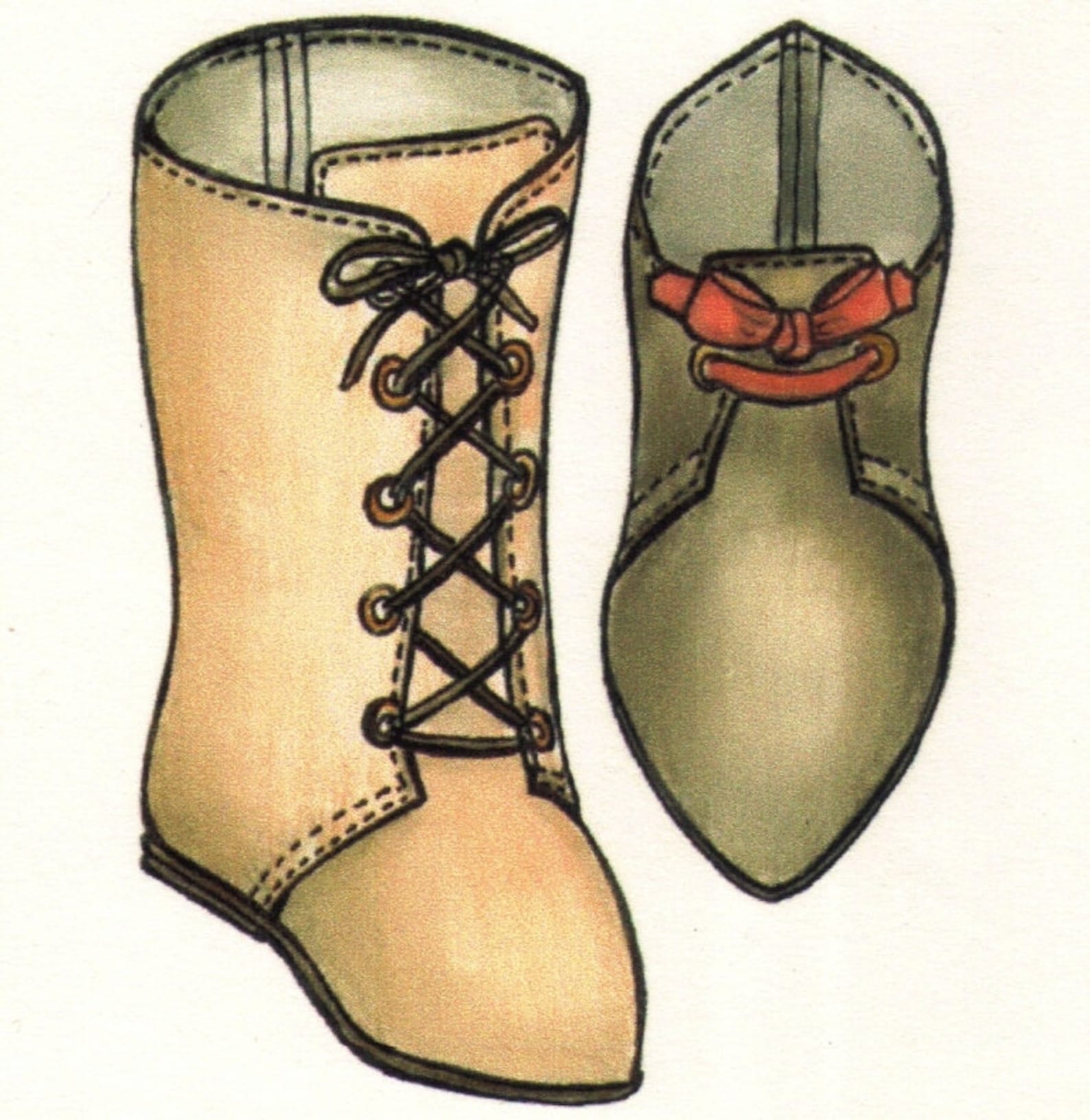 DOLL Sewing Pattern Antique Boot Shoe in 9 Different Sizes Msd Sd Bjd ...