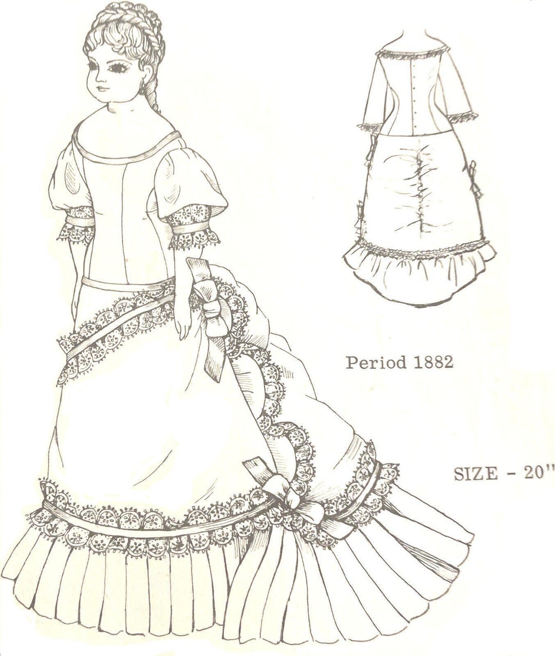 20" Doll Dress Antique Vintage Look Sewing Pattern Uncut 4006 - Etsy