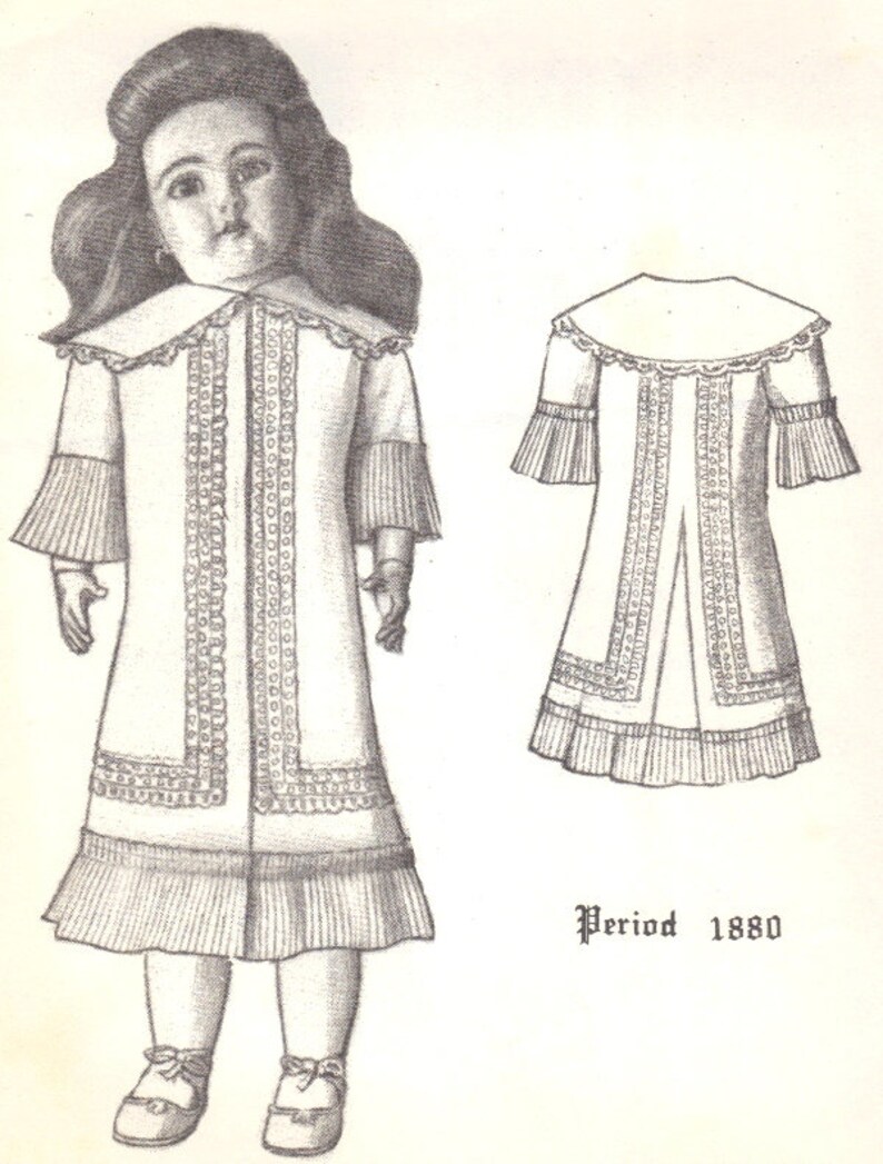 Doll Dress Clothes Sewing Pattern Vintage Look Dress Size 22" Victorian ...