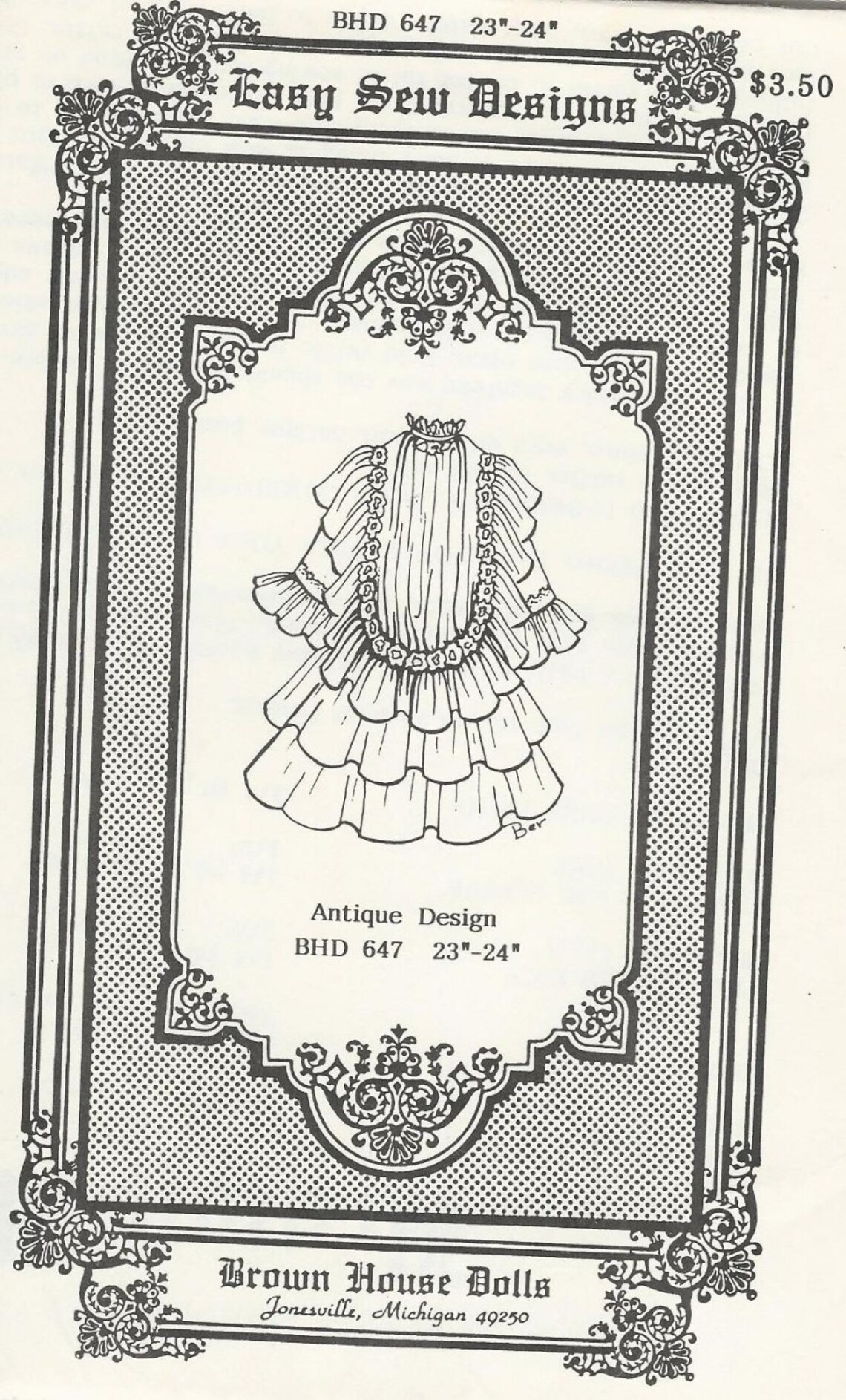 23 24-inch DOLL DRESS PATTERN Vintage Look 647 - Etsy